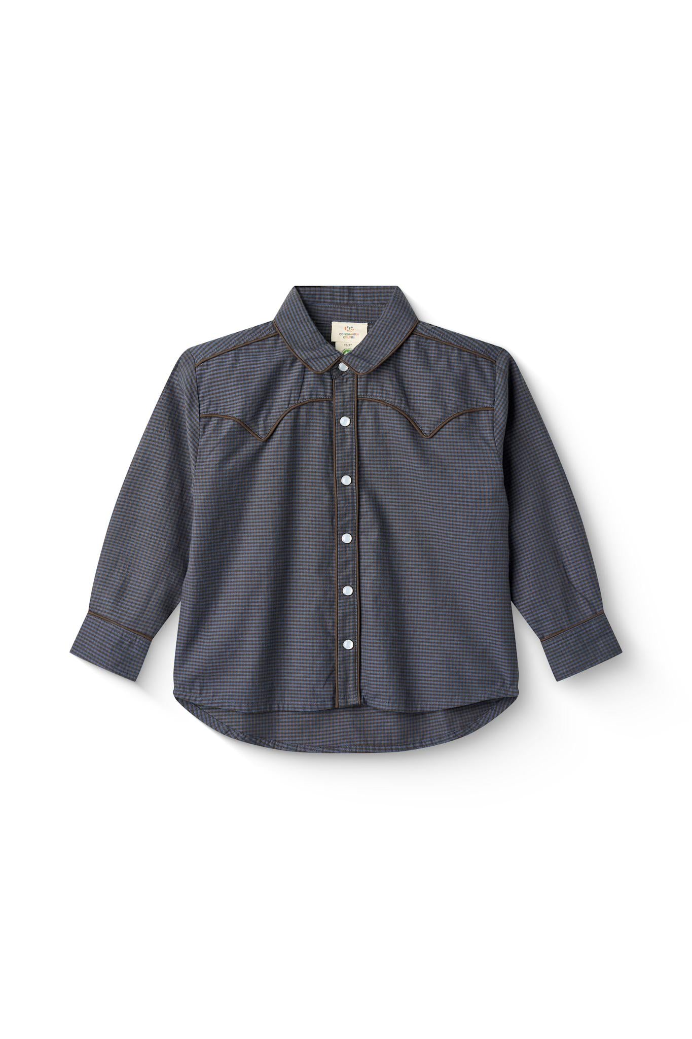 TERNET COWBOY SKJORTE - BROWN BLUE CHECK COMB – COPENHAGEN COLORS DK